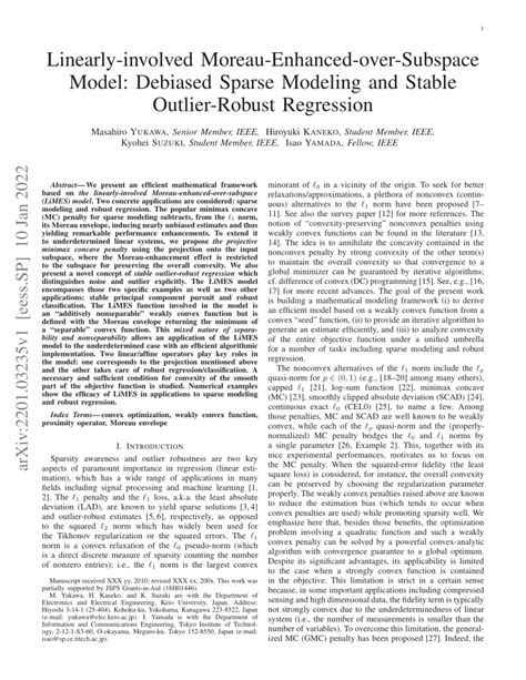 PDF Linearly Involved Moreau Enhanced Over Subspace Model Debiased