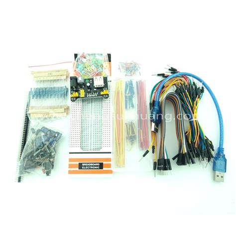Electronic Fun Kit Bundle With Breadboard Cable Resistor Capacitor Led Potentiometer For
