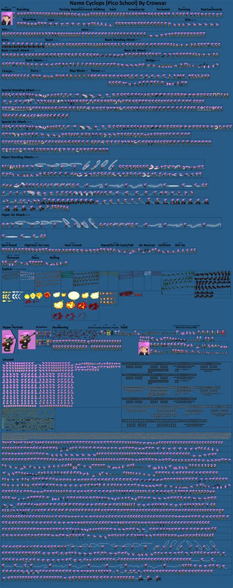 Cyclops Pico School Sprite Sheet By Crowsar On Deviantart