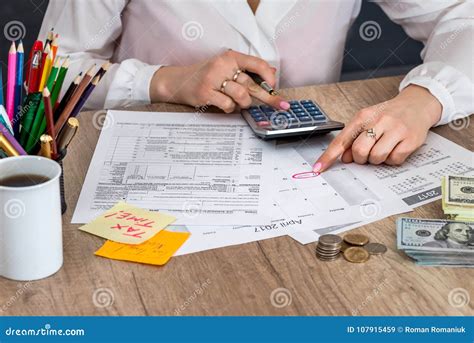 Woman Filing US Tax Form Editorial Stock Image Image Of File 107915459