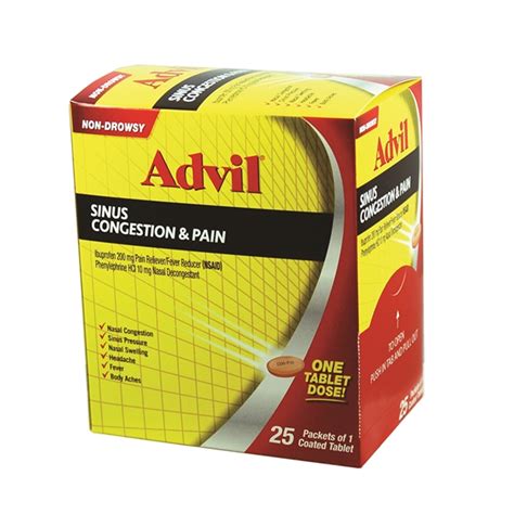 Advil Sinus Congestion And Pain 25 X 1s