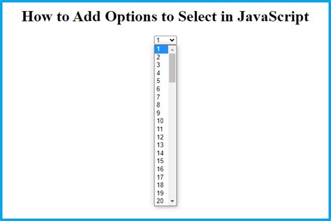 How To Add Options To Select In Javascript