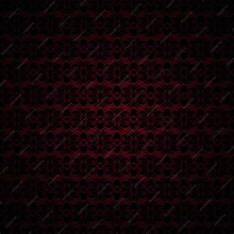 고전적인 바로크 패턴이 있는 진한 빨간색과 검은색의 로얄 빈티지 고딕 배경 프리미엄 벡터