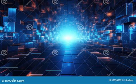 Digital Virtual Tunnel In Cyberspace Database Texture Background