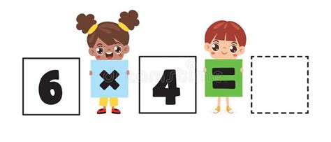 Mathematics Worksheet For Four Operations Stock Illustration