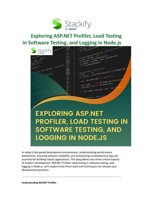 Ppt Exploring Aspnet Profiler Load Testing In Software Testing And