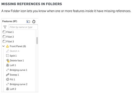 Missing Reference Warning Missing From Folders — Onshape
