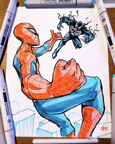 Sketch Spiderman Vs Venom Drawing 5 Out Of 5 Stars