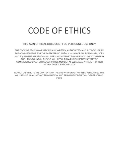 Scpf Code Of Ethics Temp Pdf Sanitization Classified Information Crimes