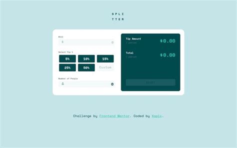 Frontend Mentor Tip Calculator App Using Html Css And Javascript Coding Challenge Solution
