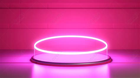 현대적이고 미니멀한 핑크 플랫폼 자연스러운 트위스트 네온 조명 장식 및 추상적인 배경을 갖춘 놀라운 3d 렌더링 현대적 배경 비추다 배경 현대 조명 배경 이미지