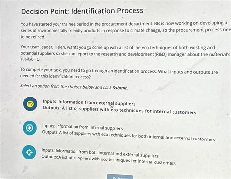 Solved Decision Point Identification Processyou Have