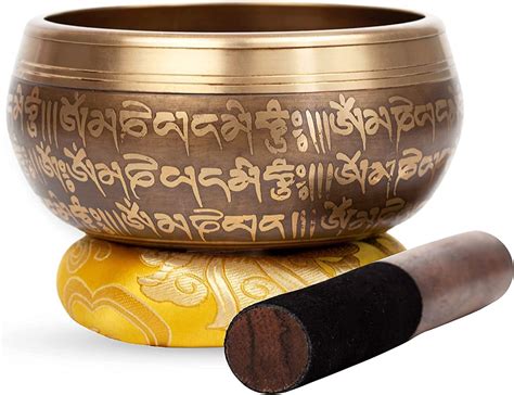 Large Tibetan Singing Bowl Set Bronze Style Easy To