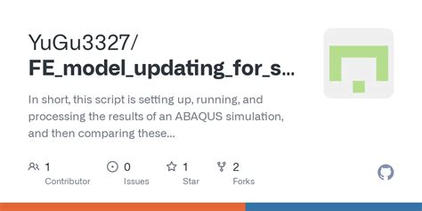 Github Yugu3327femodelupdatingforsolidbeam In Short This Script Is Setting Up Running