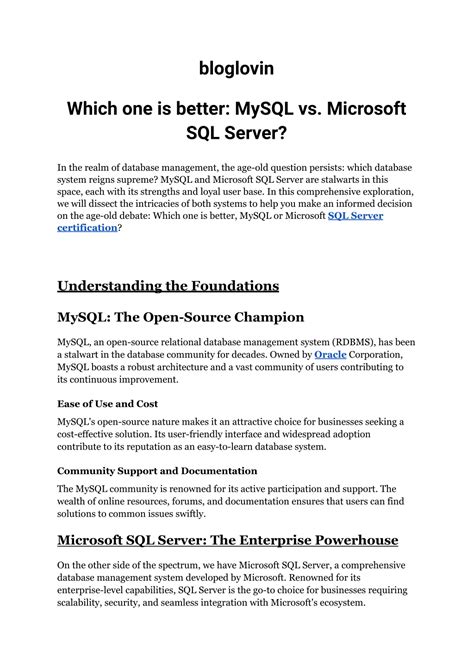 Ppt Which One Is Better Mysql Vs Microsoft Sql Server Powerpoint Presentation Id12666236