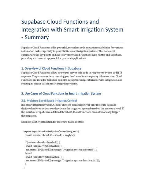 Supabase Cloud Functions Summary Pdf Cloud Computing Computing