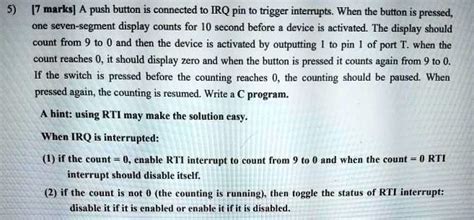 VIDEO Solution A Push Button Is Connected To The IRQ Pin To Trigger