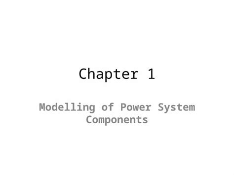Pptx Modelling Of Power System Components Dokumentips