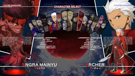 Fan Made Fighting Game Character Select Screen R Fatestaynight