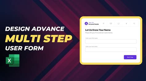 Design Advanced Multi Step Userform In Excel Youtube