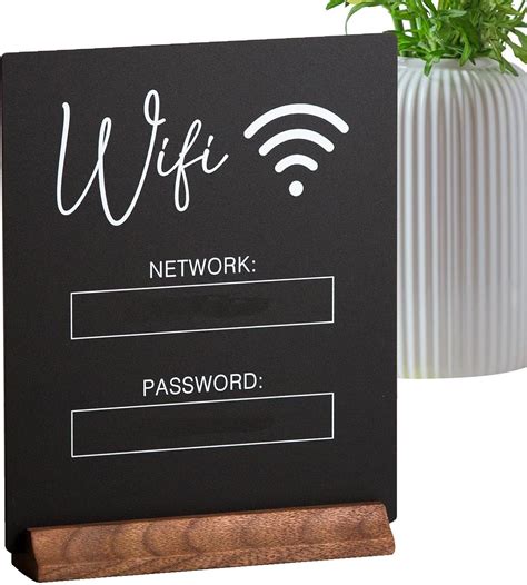 Acrylic Wifi Password Board Wifi Sign Chalk Boards With Wooden Base Home Guest Room And