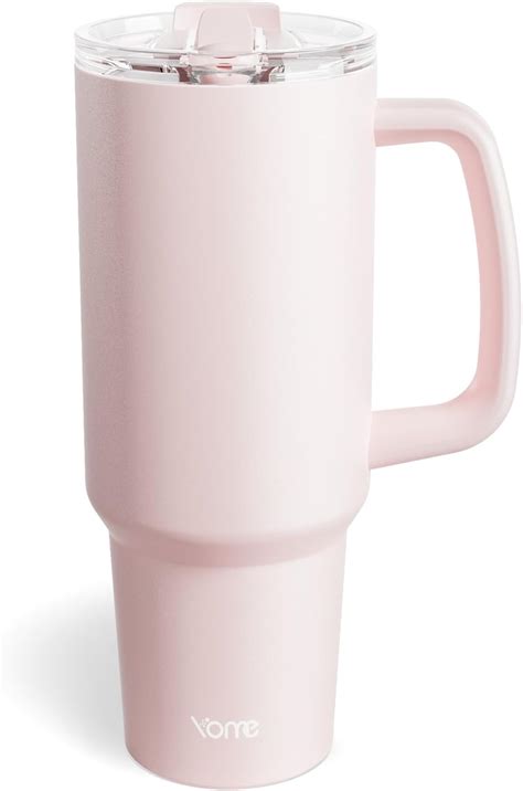 Yome 40oz Light Pink Tumbler With Handle And Flip Straw