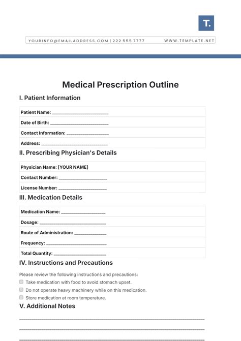 Free Medical Prescription Outline Template To Edit Online