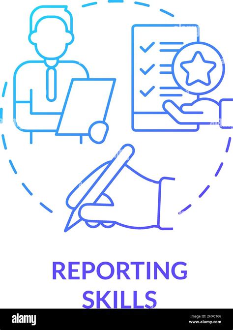 Reporting Skills Blue Gradient Concept Icon Stock Vector Image And Art Alamy