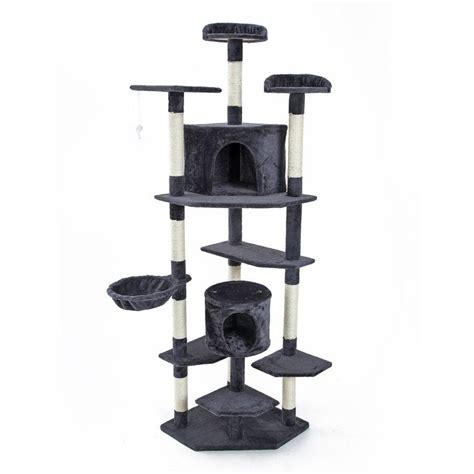 Cat Tree Multi Level Scratcher Parala 201cm Grey Big W