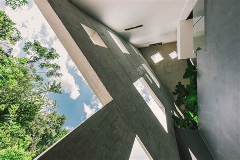 Angular Concrete Shell Encloses Interior Gardens At The Window House