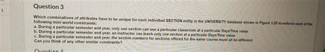 Solved Which Combinations Of Attributes Have To Be Unique