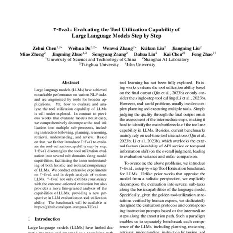 t eval evaluating the tool utilization capability of large language