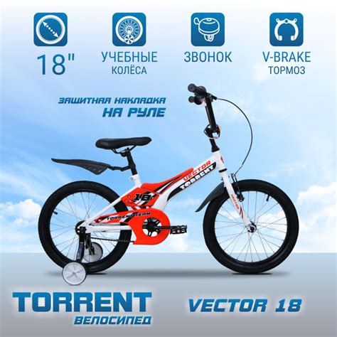 Детский велосипед TORRENT Vector 18 (1 скорость, добавочные колеса ...