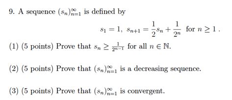 solved a sequence s n infinity n 1 is defined by s 1