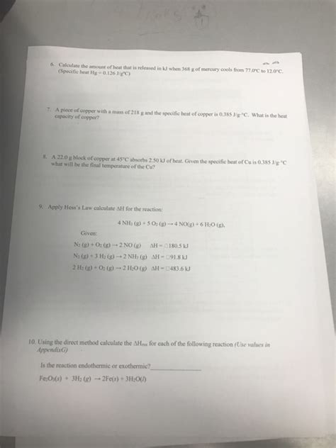 Solved Calculate The Amount Of Heat That Is Relcased In KJ Chegg Com