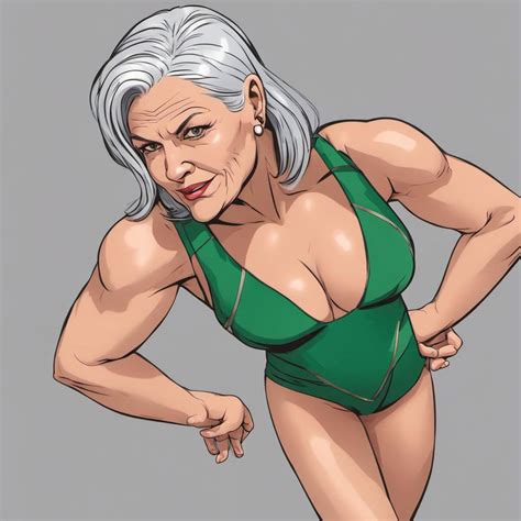 Female Wrestler Mature Grey Hair Lean Muscular Shi By Tomboy888888 On