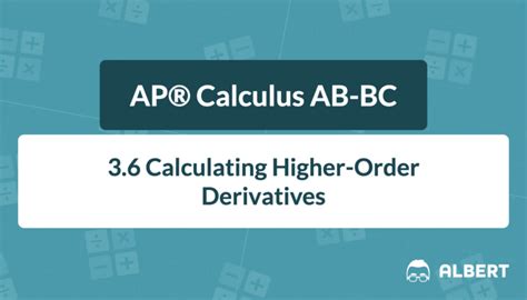 Second Derivative Notation And Higher Order Derivatives Albert Resources