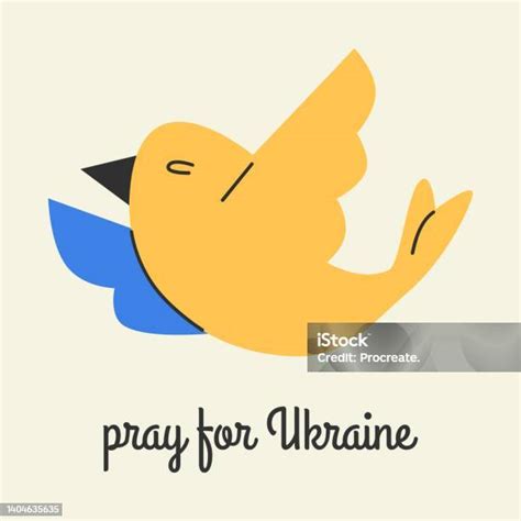 우크라이나 국기의 색깔에 비둘기 우리는 우크라이나를 위해 기도합니다 평화의 상징 흰색 배경에 고립된 벡터 일러스트 레이 션 개념에 대한 스톡 벡터 아트 및 기타 이미지