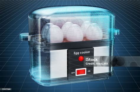 계란 밥솥 또는 계란 보일러 청사진의 시각화 3d Cad 모델 3d 렌더링 0명에 대한 스톡 사진 및 기타 이미지 0명 3차원 형태 가정 생활 Istock
