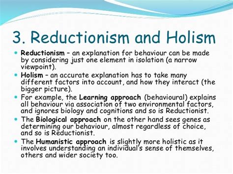 Reductionism Psychology