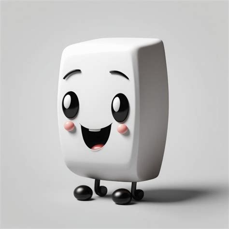 Premium Photo White Smiling Cube With Smiley Face 3d