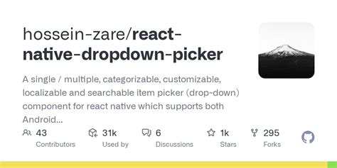 Github Hossein Zarereact Native Dropdown Picker A Single Multiple Categorizable