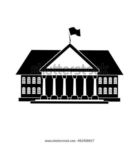 Black Government Building Shape Your Official Stock Vector Royalty