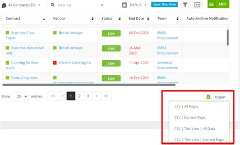 Contract Data Bulk Import Export