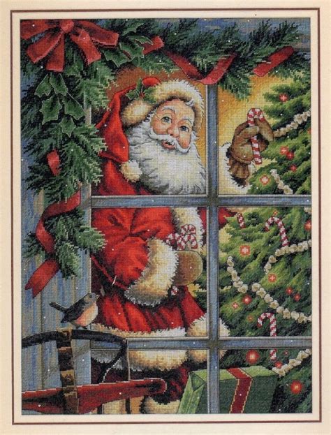 Набор для вышивания крестом Dimensions Санта и леденец купить с доставкой по выгодным ценам