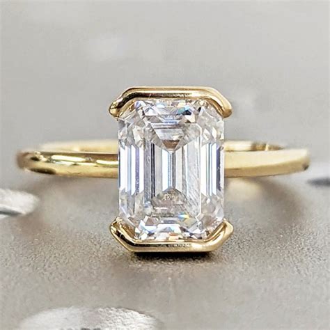 Lab Created Emerald Art Ring Etsy