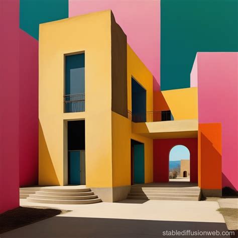 Surrealistic Eclectic Collage With Expressionism Barragan Architecture