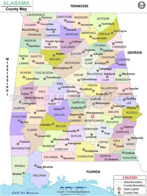 Alabama County Map Alabama Counties Alabama Map With Cities