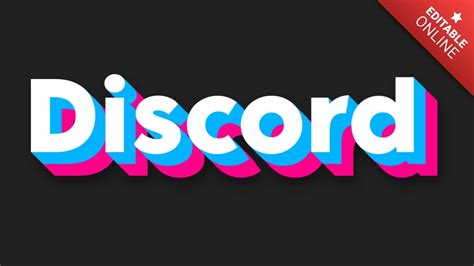 Discord Розовый синий 3d текст Генератор текстовых эффектов