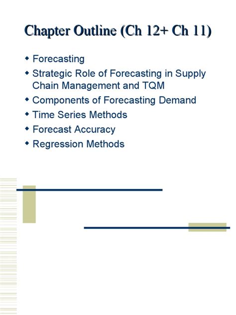 Ch 12 Forecasting Pdf Forecasting Supply Chain Management